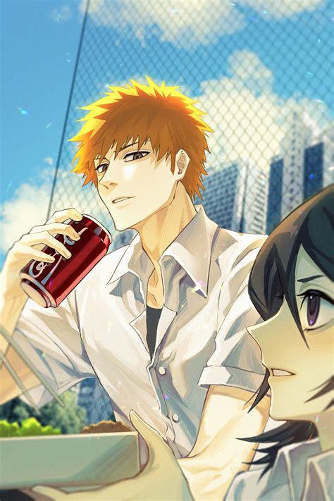 Kuchiki Rukia And Kurosaki Ichigo Bleach And More Drawn By Takenokoqvq Danbooru