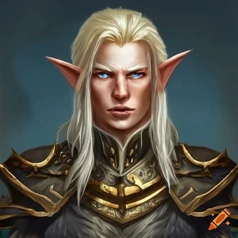 Portrait Of A Male High Elf Cleric With Blonde Hair In A Fantasy Setting On Craiyon