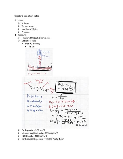 Chapter 6 Gen Chem Notes Chapter 6 Gen Chem Notes Gases Volume