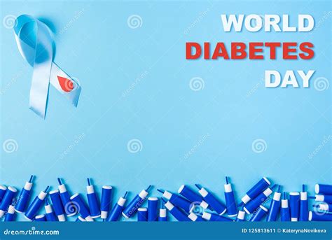 De Diabetesdag Van De Inschrijvingswereld Blauwe Lintvoorlichting Met