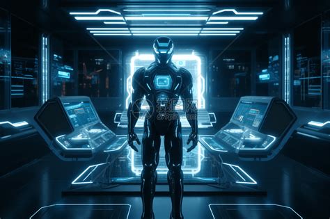 未来实验室中的机器人图片素材 正版创意图片600067895 摄图网