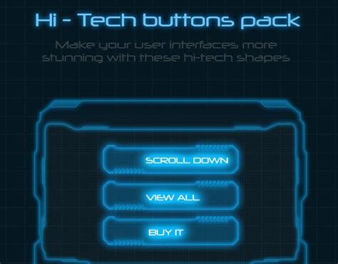 Hi Tech HUD Buttons Pack On Behance