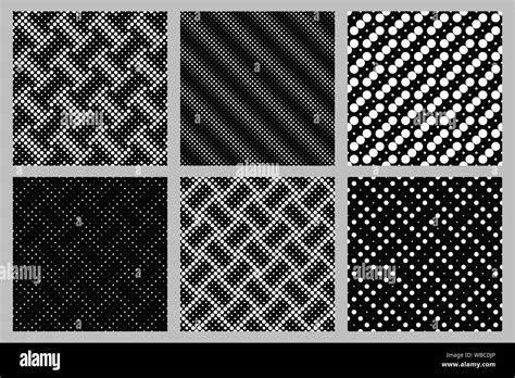 Seamless Geometrical Circle Pattern Background Set Abstract Vector Graphic Designs Stock