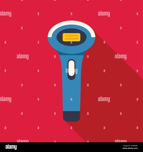 Electronic Barcode Scanner Scanning Bar Code With Red Background Stock