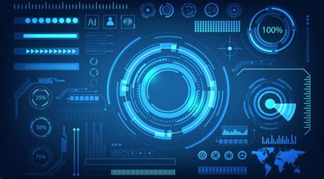 Premium Vector Interface Hologram Blue Background Technology Design Graphic Hologram