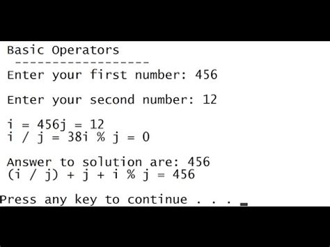 C Tutorial Using Basic Arithmetic Operators YouTube