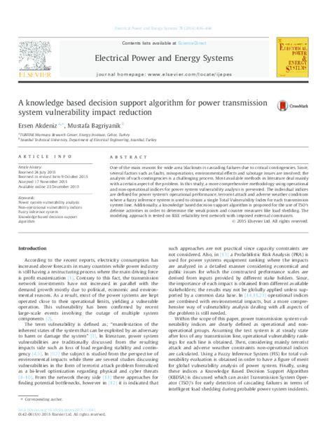 pdf a knowledge based decision support algorithm for power