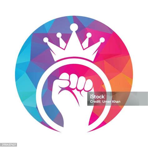 주먹 크라운 로고 디자인 벡터 일러스트 레이 션입니다 왕 손 템플릿 아이콘입니다 Revolution에 대한 스톡 벡터 아트 및 기타 이미지 Revolution 개념