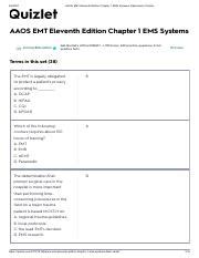 AAOS EMT Eleventh Edition Chapter EMS Systems Flashcards Quizlet Pdf AAOS EMT