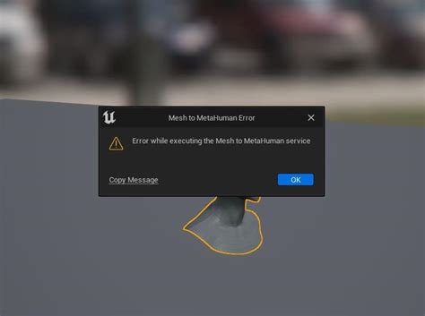 What Is Causing This Error With Mesh To Metahuman Runrealengine