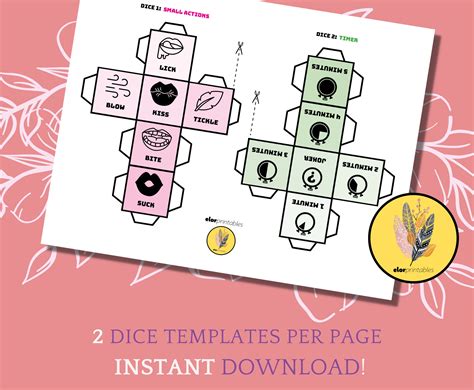 Erotic Sex Dice Game Printable Adult Game Kinky Bedroom Game Naughty Love Dice For Couples