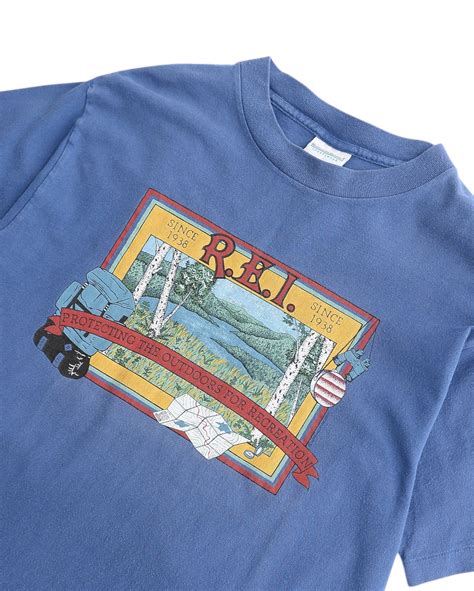 Rei 90s Harborside Graphics Logo T Shirt Blue Doorman Store