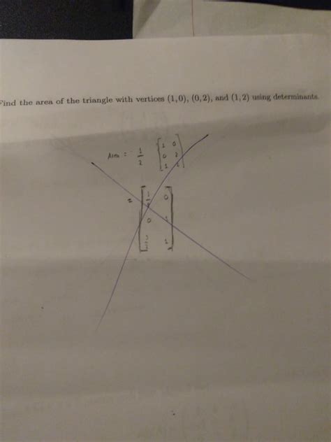 Solved Ind The Area Of The Triangle With Vertices 1 0