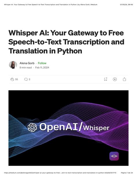 Whisper Ai Your Gateway To Free Speech To Text Transcription And Translation In Python By