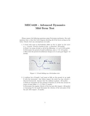 Tutorial Prac Questions MONASH UNIVERSITY Department Of Mechanical And Aerospace