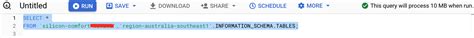 Bigquery Information Schema How To Query Invalid Project Id And