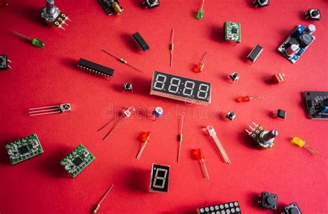 Micro Electronics Arduino Diy Components On A Light Background Top View Stock Image Image Of
