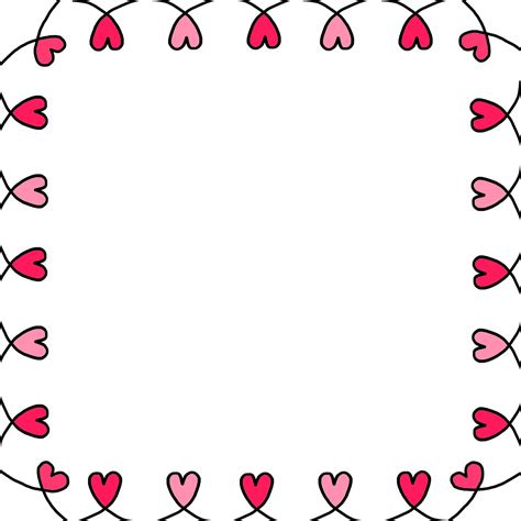 Hearts Black And White Border
