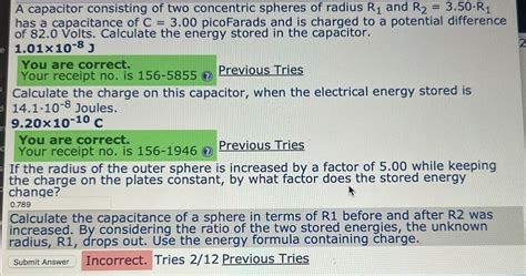 Solved `a Capacitor Consisting Of Two Concentric Spheres Of
