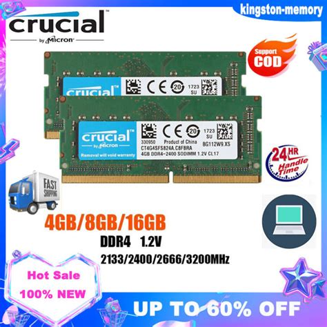 【cod】original Crucial Notebook Ram Ddr4 4816gb Laptop Game Memory 2133 2400 2666 3200mhz Pc4