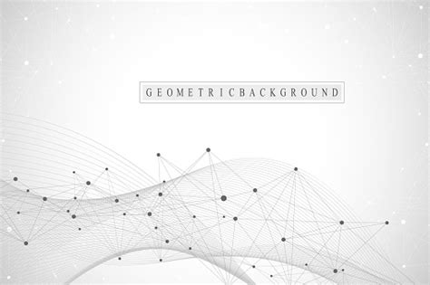 기술 연결된 라인 및 점 추상적인 배경입니다 큰 데이터 시각화입니다 인공 지능과 기계 학습 개념 배경 분석 네트워크입니다 벡터 일러스트입니다 건축물에 대한 스톡 벡터 아트