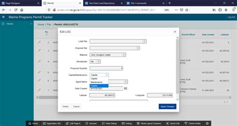 oracle database passing value from interactive report to editting modal dialog results in