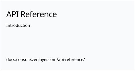 Introduction API References