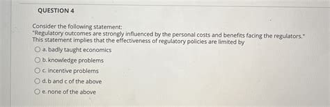 Solved Question 4consider The Following