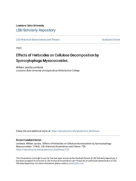 Fillable Online Effects Of Herbicides On Cellulose Decomposition By