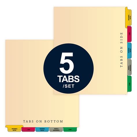 Custom Index Chart Dividers Manila Tabs Per Set Ecom Folders Medical File Folders