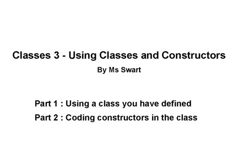 Cs101 Understanding Classes And Constructor Methods In Java Classes