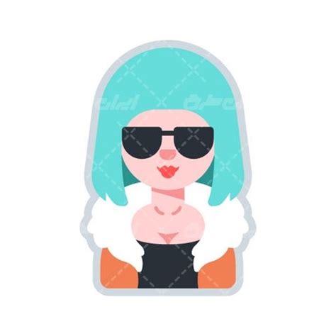 وکتور برداری کاراکتر کارتونی زن زیبا همراه با آواتار و شخصیت کارتونی ایران طرح