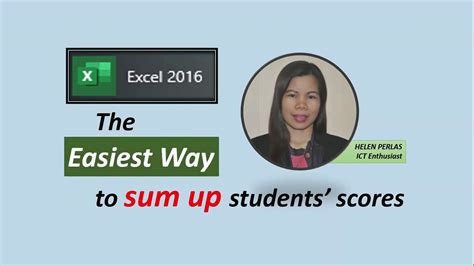 how to use sum function in ms excel youtube