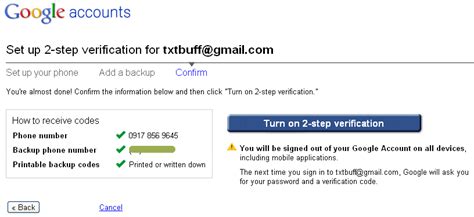 Google Offers 2 Step Verification By SMS TxtBuff News