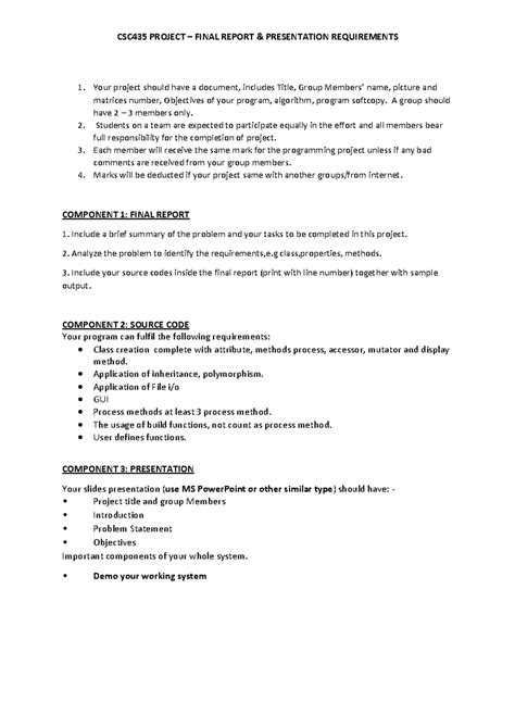 csc435 project guidelines csc4 3 5 project final report