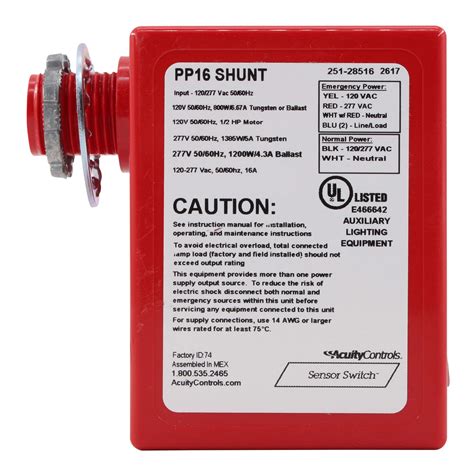 Lithonia Lighting Pp16 Shunt Bypass Relay Pack 120277 Volt Ac 16 Amp At 120277 Volt Ac Red