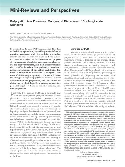 Pdf Polycystic Liver Diseases Congenital Disorders Of Cholangiocyte