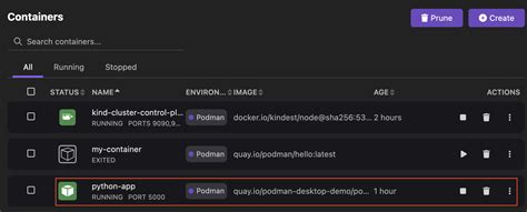 View The Logs Podman Desktop