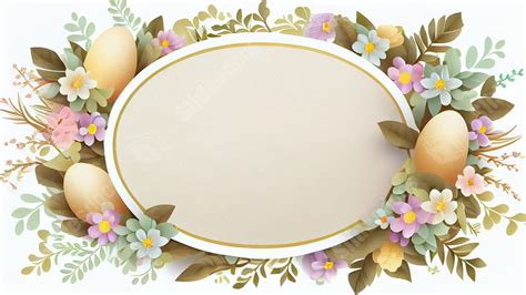무료 부활절 달걀 꽃 테두리 Ppt 배경 Slidesdocs