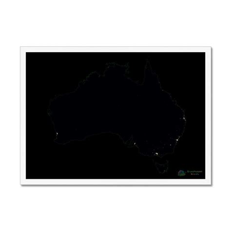 Population Density Heatmap Of Australia Framed Print Grasshopper