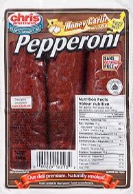 Chris Bros Honey Garlic Pepperoni 3s 250g Pkg Atlantic Meats