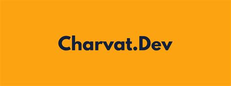 Welcome To My Tech Blog Charvat Dev