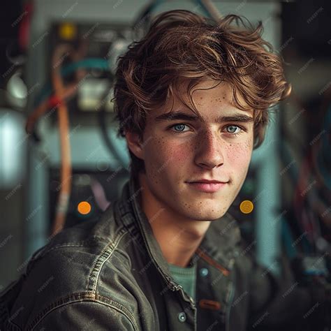 Teenage European Male Students In Electrical Engineering Class Premium Ai Generated Image