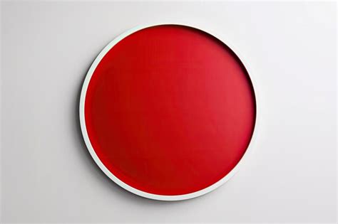 A Round Red Circle With A White Border And A Red Circle On The Top Premium Ai Generated Image