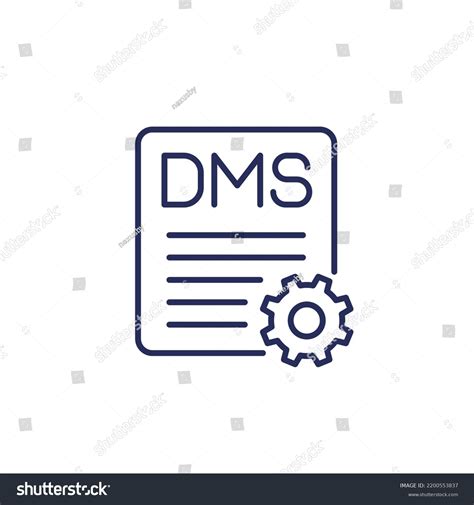 Dms Line Icon Document Management System Stock Vector Royalty Free