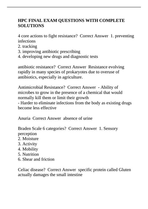 Hpc Final Exam Questions With Complete Solutions Hpc Stuvia Us