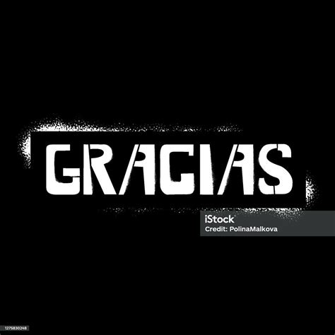 검은 색 배경에 그라시아스텐실 낙서 문자 인사말 카드 오버레이 포스터에 대한 스페인어 디자인 템플릿 주셔서 감사합니다 감사