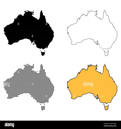 Australia Map Icon Geography Blank Concept Isolated Graphic Background Vector Illustration