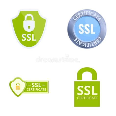 Secure Connection Icons Set Cartoon Vector Secure Sockets Layer