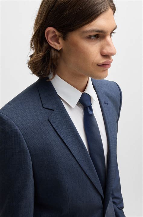 Hugo Extra Slim Fit Suit In Houndstooth Performance Stretch Fabric